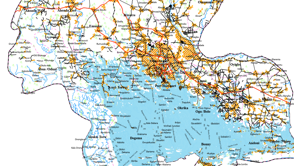 Rivers State - Topographic Map and Dataset